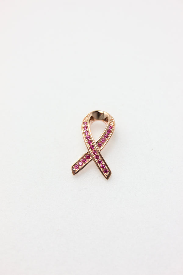 14K Gold Breast Cancer Awareness Ribbon Pendant - The Collegiate Standard