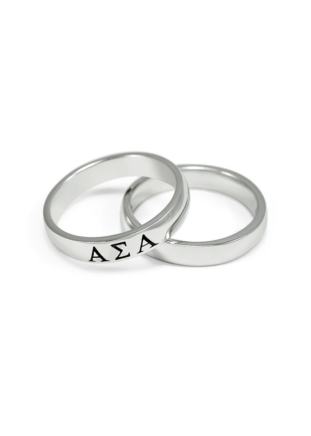 Alpha Sigma Alpha Sterling Silver Ring with Black Enamel - The ...