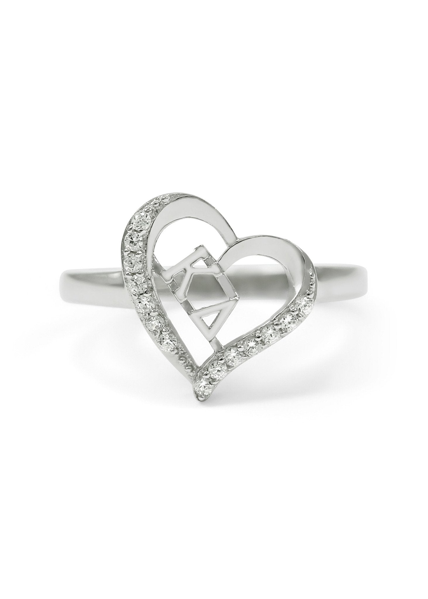 Kappa Delta Sterling Silver Heart Ring by The Collegiate Standard