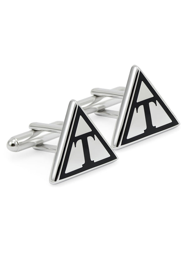 Triangle Fraternity Symbol Cufflinks | Black Enamel Cufflinks - The ...