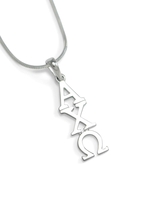 Sterling Silver Alpha Chi Omega Charm Necklace - The Collegiate Standard