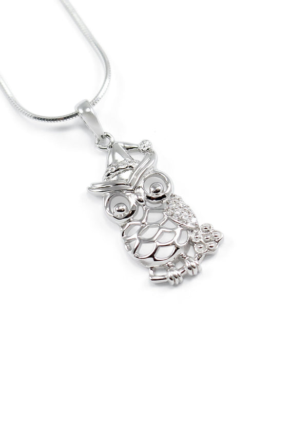 Chi Omega Owl Necklace | Sterling Silver Owl Pendant - The Collegiate ...