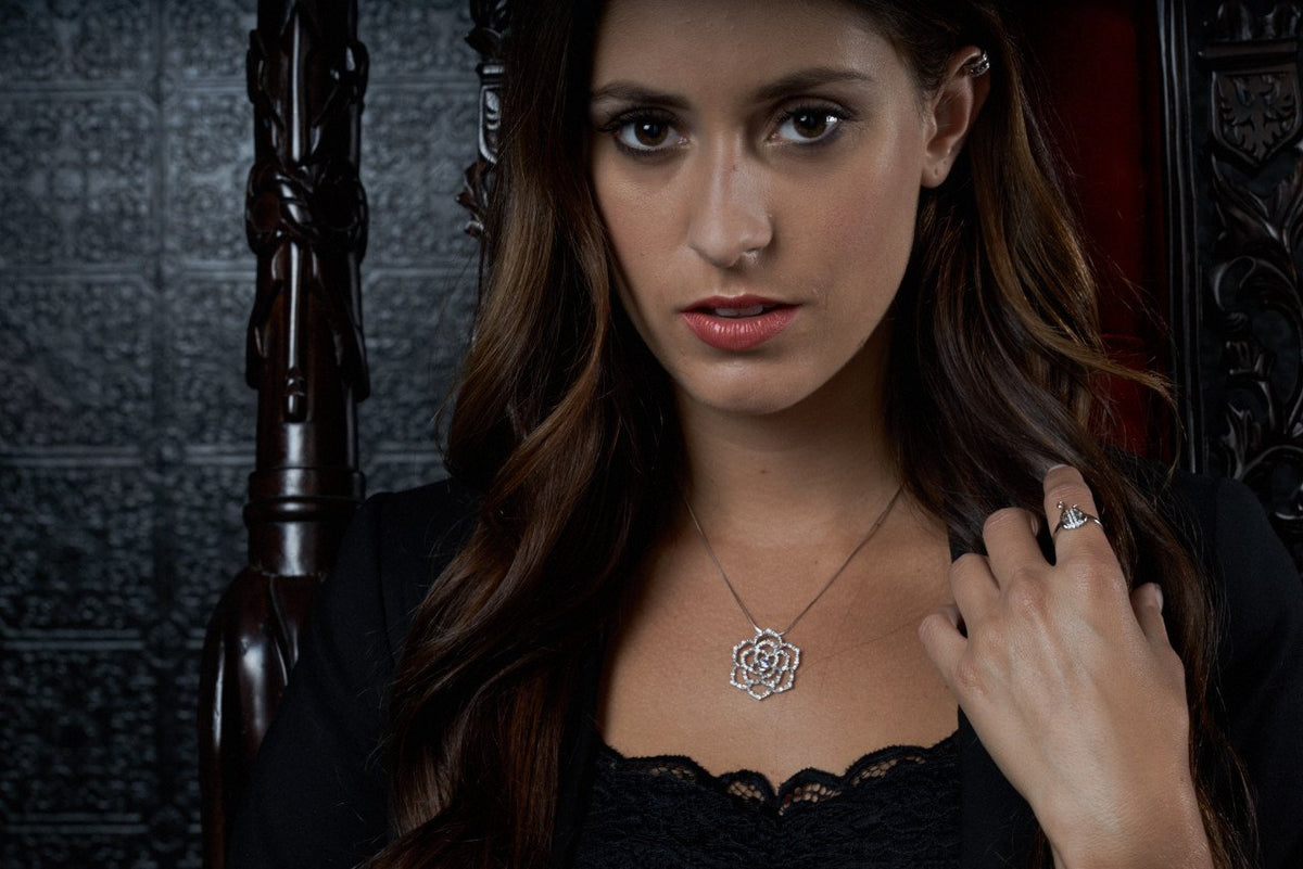 Rose of Delta Sigma Pi Pendant | Silver Delta Sigma Pi Necklace - The ...