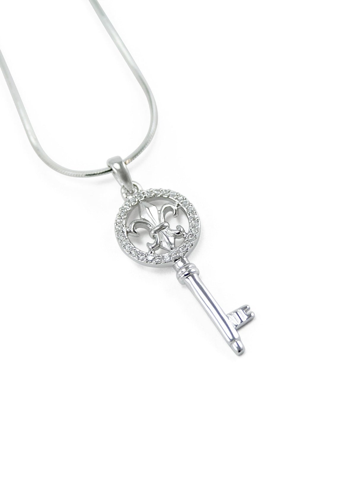Fleur de Lis Key Pendant | Sterling Silver Key Necklace - The ...