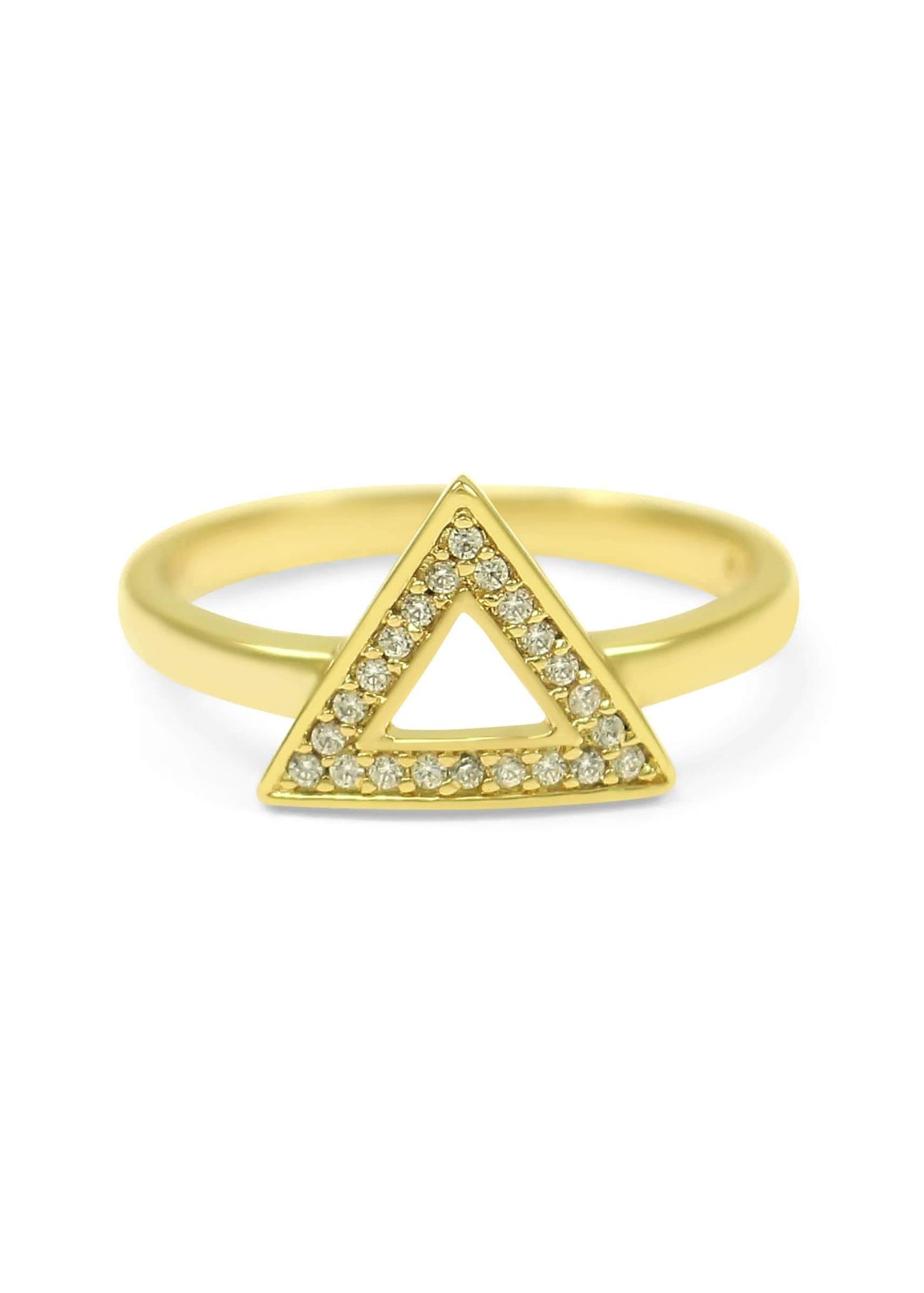 Gold Delta Ring | Open Triangle Ring - The Collegiate Standard