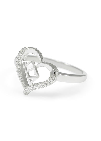 Alpha Gamma Delta Sorority Sterling Silver Heart Shaped Ring - The ...