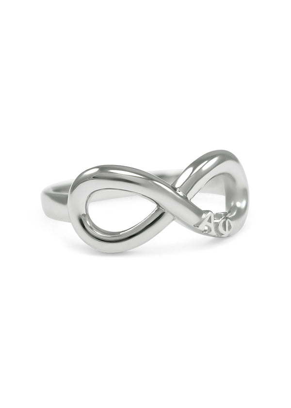 Alpha Phi Custom Engraved Infinity Ring for Sale - The Collegiate Standard