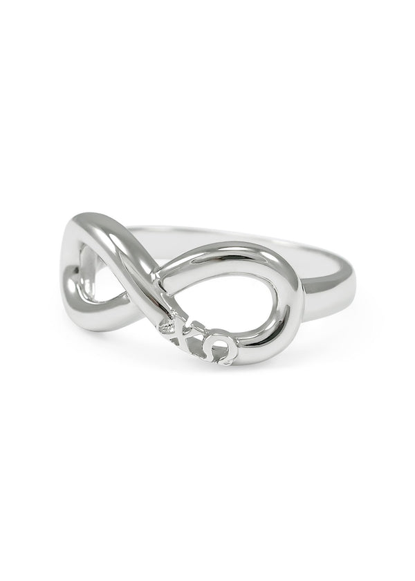 Chi Omega Sterling Silver Infinity Ring | ΧΩ Sorority Jewelry - The ...
