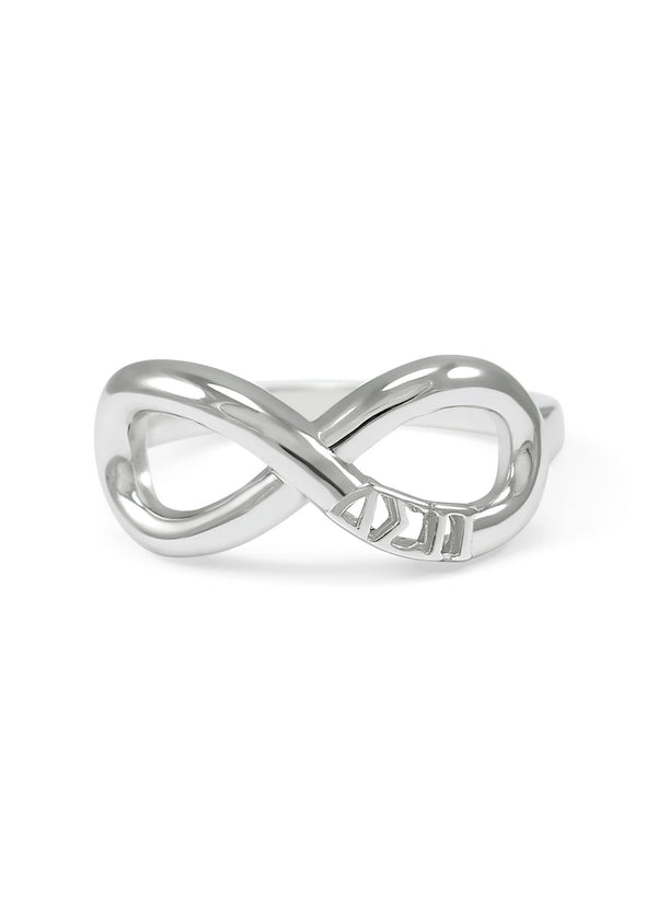 Delta Sigma Pi Sterling Infinity Ring | Engraved Infinity Ring - The ...