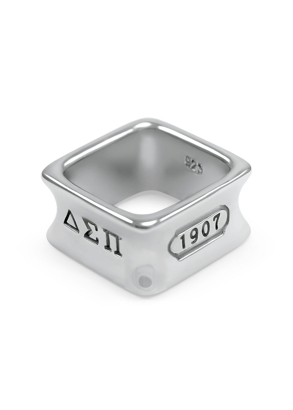 Delta Sigma Pi Sterling Silver Square Ring with Founding Date - The ...