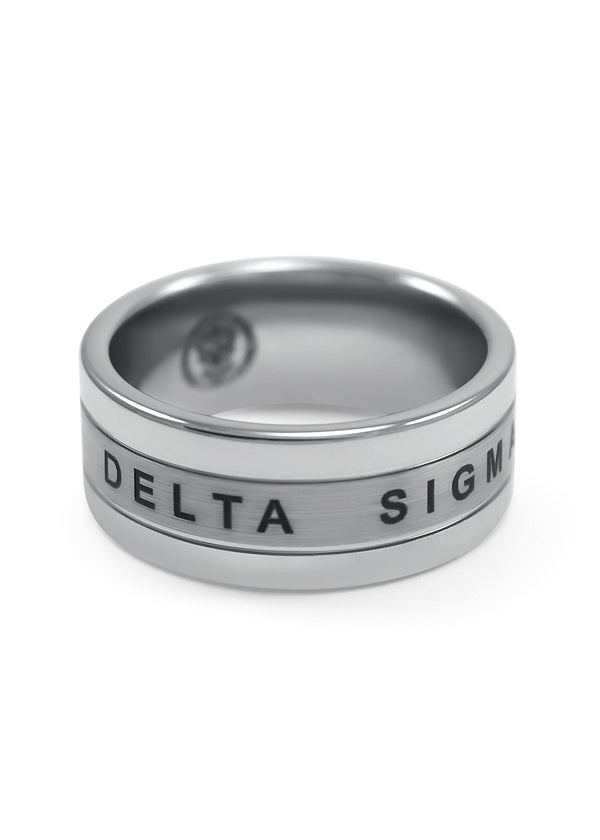 Custom Delta Sigma Pi Fraternity Laser Engraved Tungsten Ring - The ...