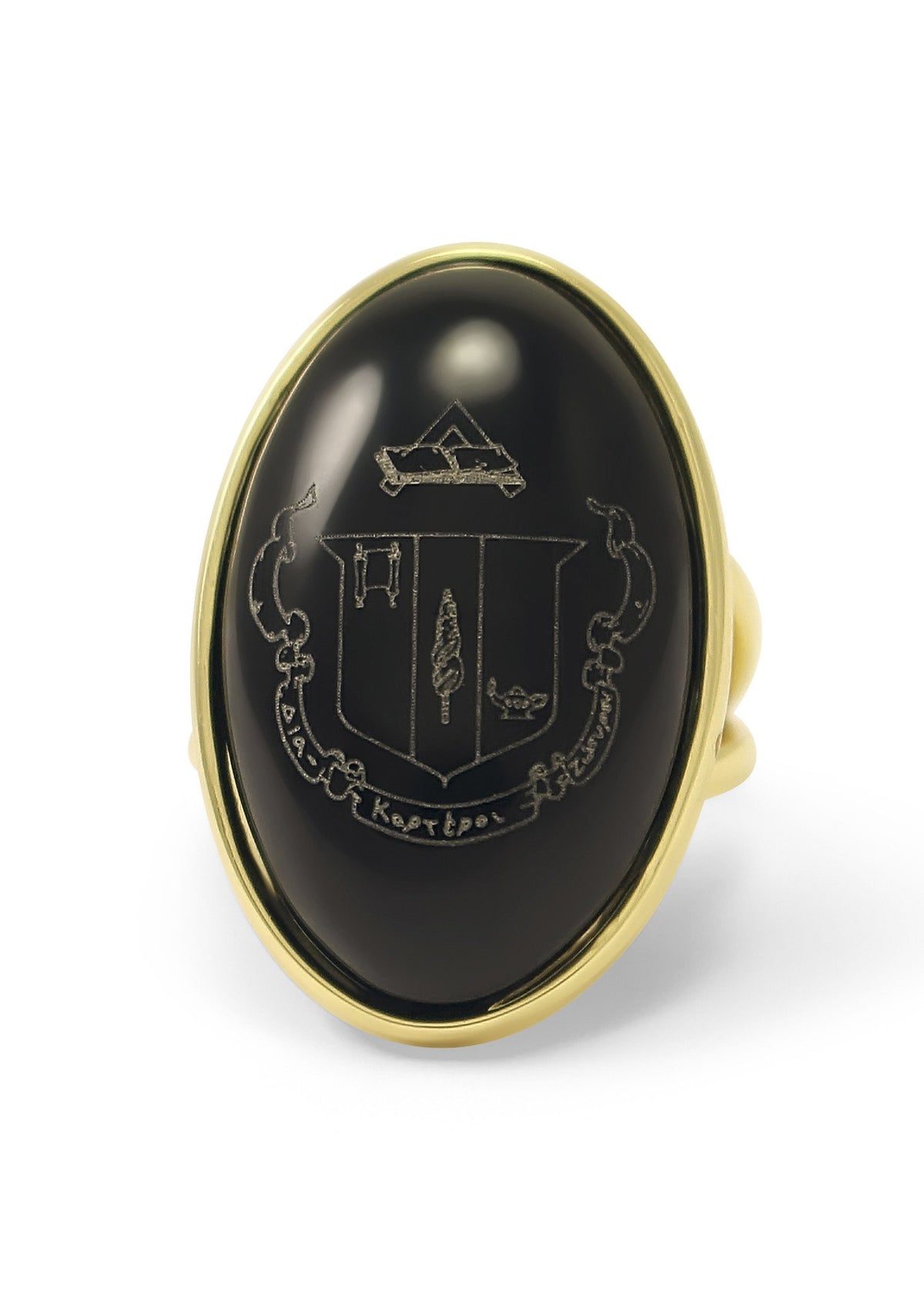 Delta Zeta Crest Ring | Gold Delta Zeta Statement Ring - The Collegiate ...
