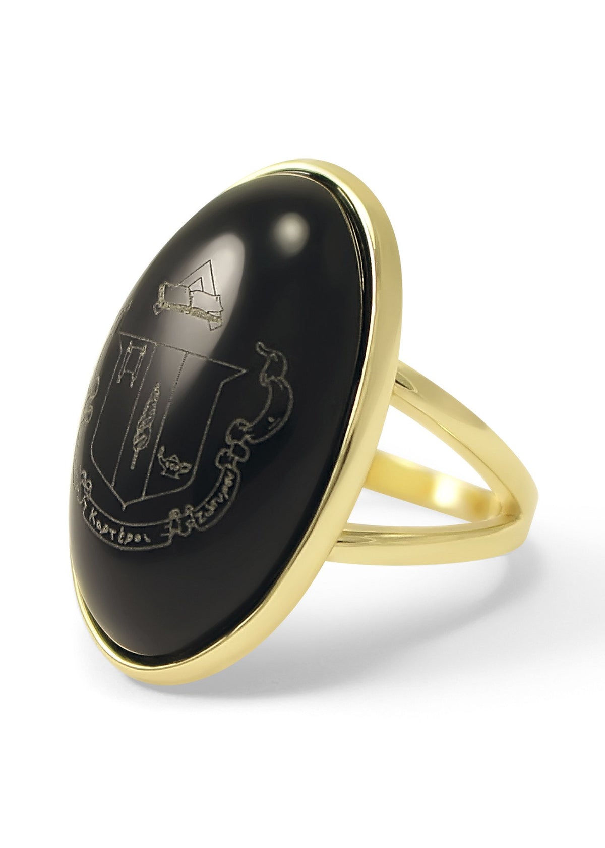 Delta Zeta Crest Ring | Gold Delta Zeta Statement Ring - The Collegiate ...