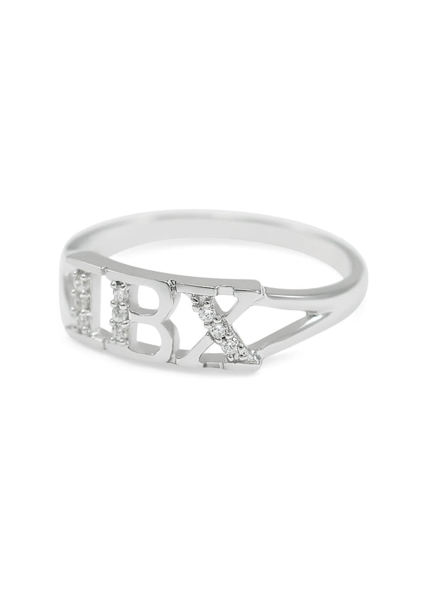Iota Beta Chi Sterling Silver Letter Ring | Greek Rings Jewelry - The ...