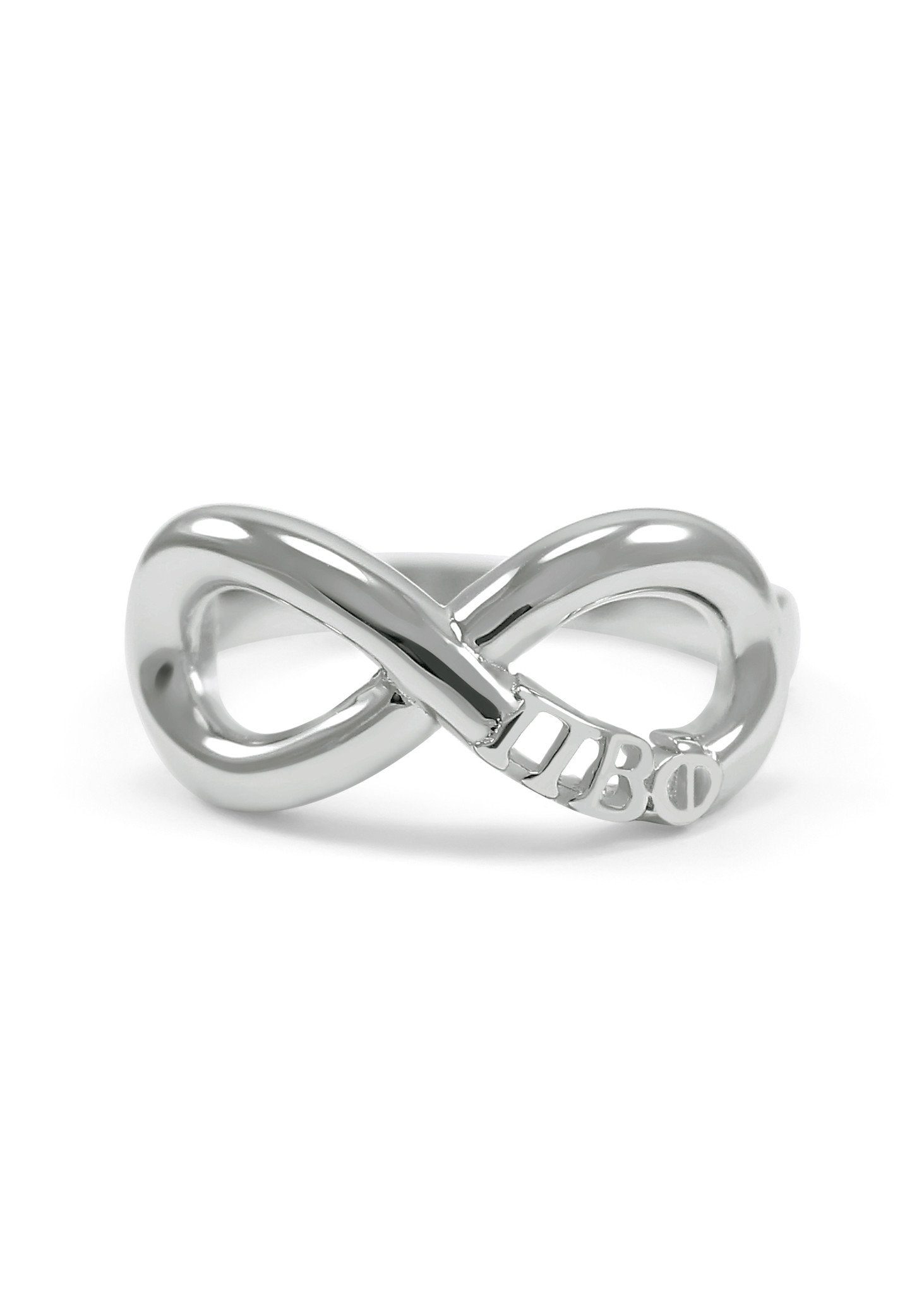 Pi Beta Phi Sterling Silver Infinity Ring - The Collegiate Standard
