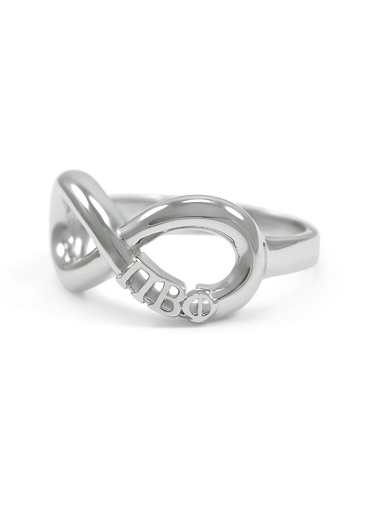 Pi Beta Phi Sterling Silver Infinity Ring - The Collegiate Standard