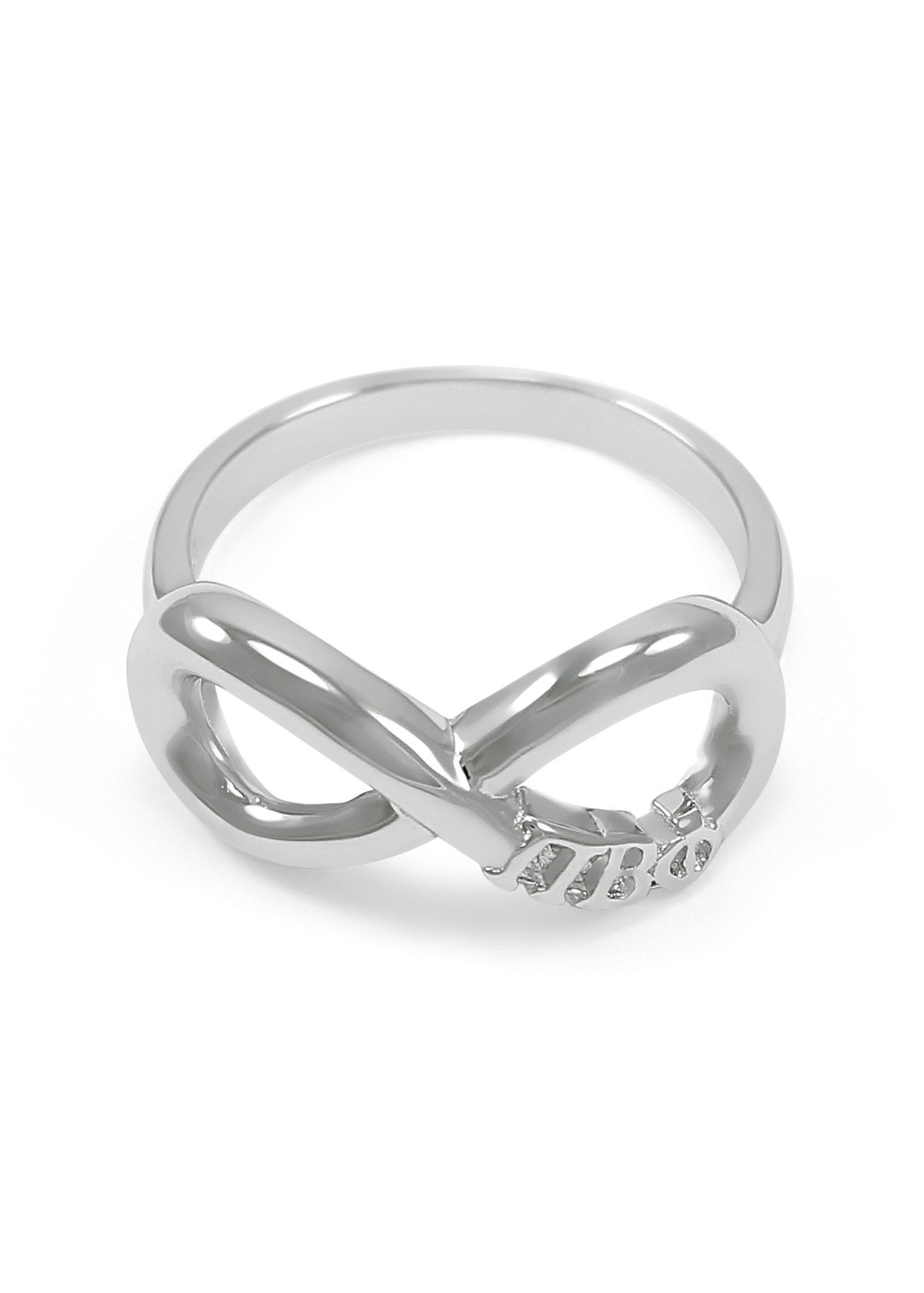 Pi Beta Phi Sterling Silver Infinity Ring - The Collegiate Standard