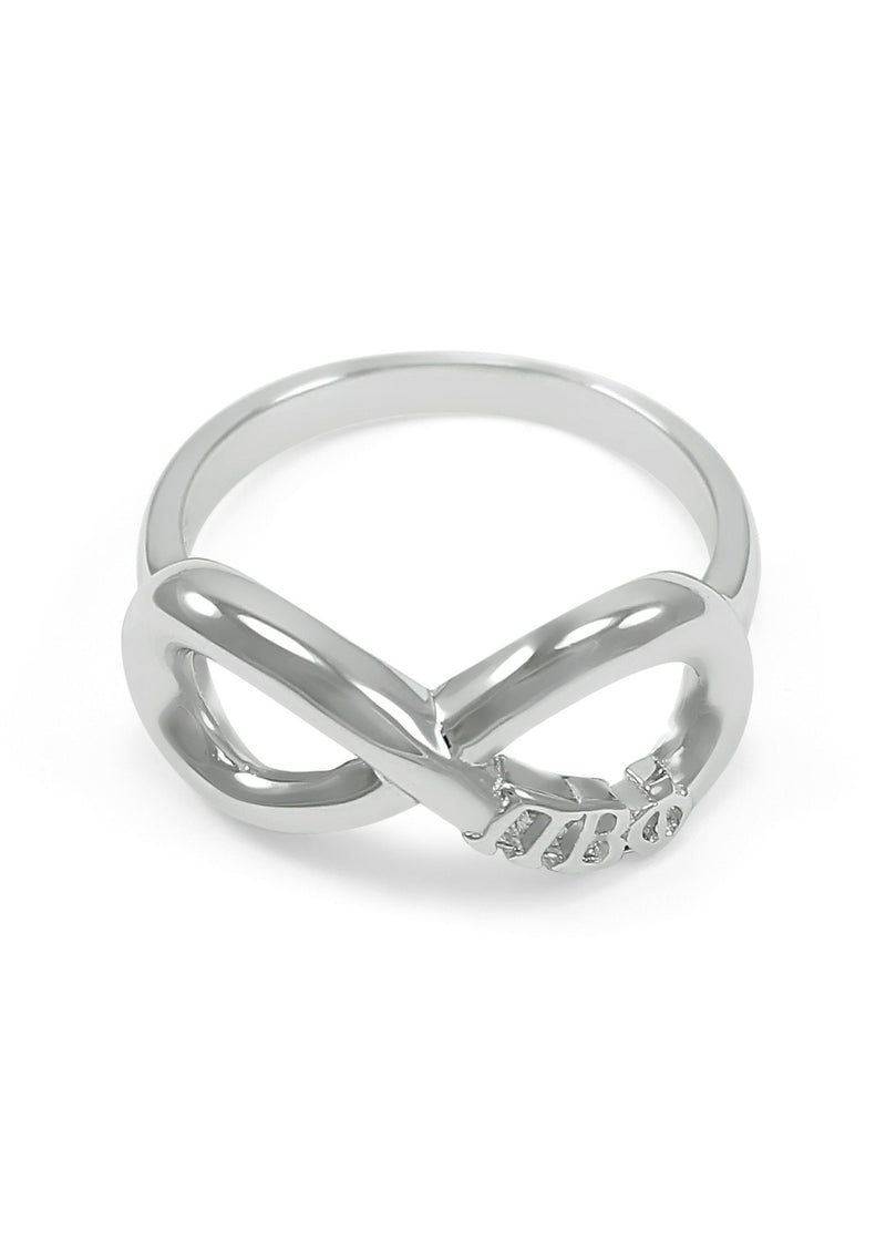 Pi Beta Phi Sterling Silver Infinity Ring - The Collegiate Standard