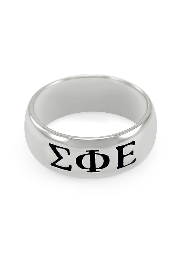 Men's Wide Band Ring with Sigma Phi Epsilon Letters - The Collegiate ...