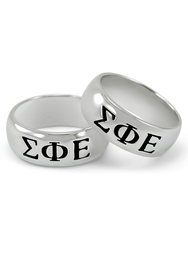 Men's Wide Band Ring with Sigma Phi Epsilon Letters - The Collegiate ...