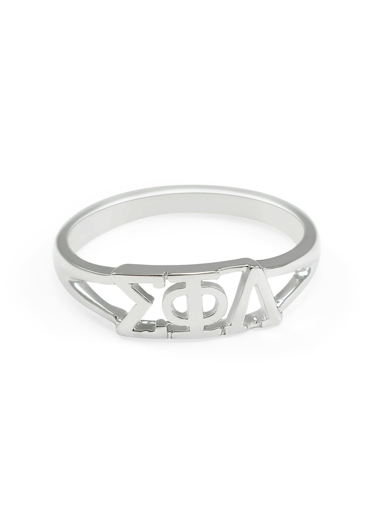 Sigma Phi Lambda Sterling Silver Ring with Greek cut out letters - The ...