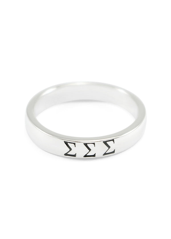 Sigma Sigma Sigma Ring w/ black enamel | ΣΣΣ Sorority Jewelry - The ...