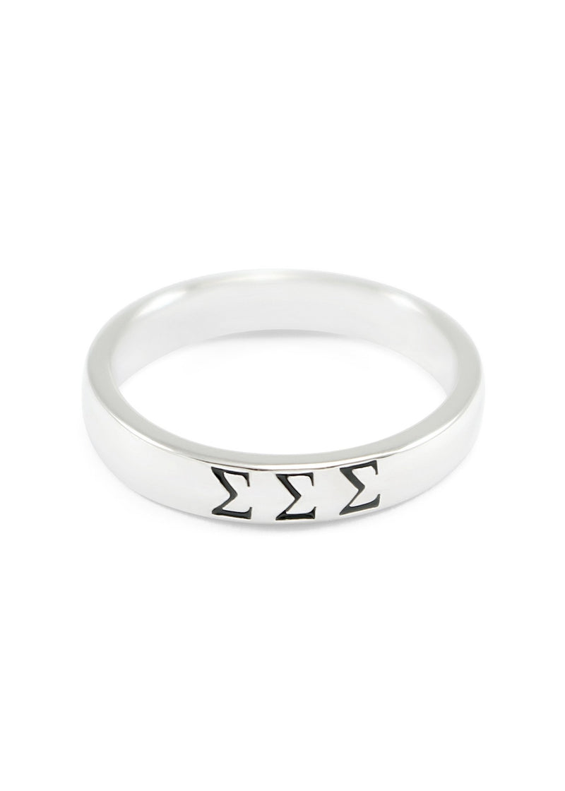 Sigma Sigma Sigma Ring w/ black enamel | ΣΣΣ Sorority Jewelry - The ...