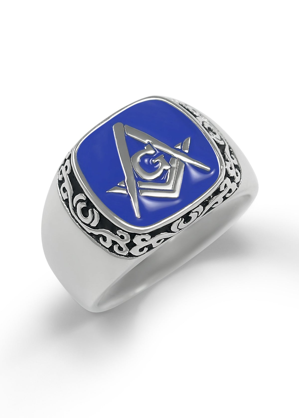 Blue Masonic Ring | Sterling Silver Masonic Ring - The Collegiate Standard