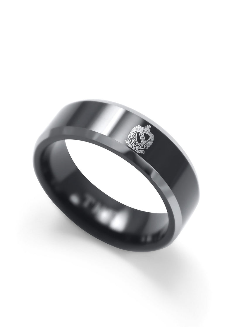 Tau Kappa Epsilon Black Tungsten Ring for Men - The Collegiate Standard