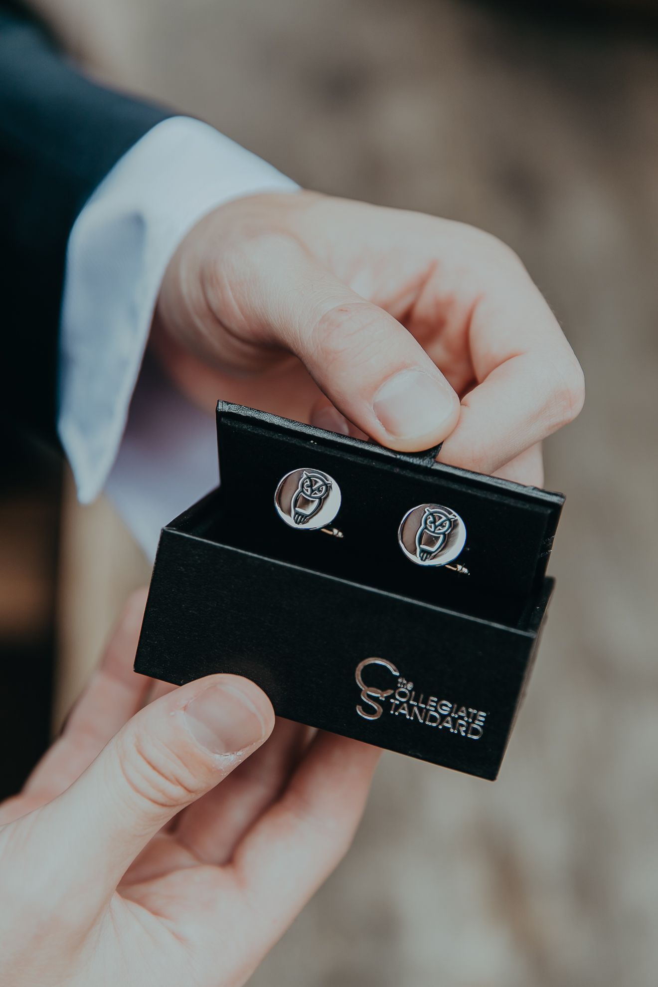 Circular Brass Owl Cuff Links | The Collegiate Standard